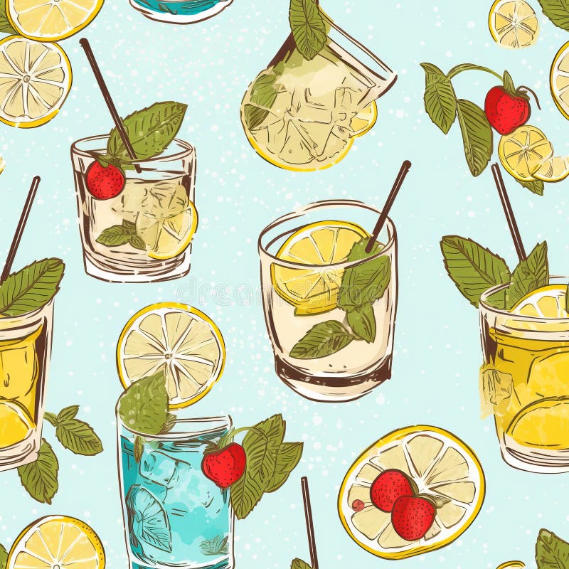 Cartoon Hand Drawn Summer Drinks Stock Illustrations – 1,087 Cartoon ...