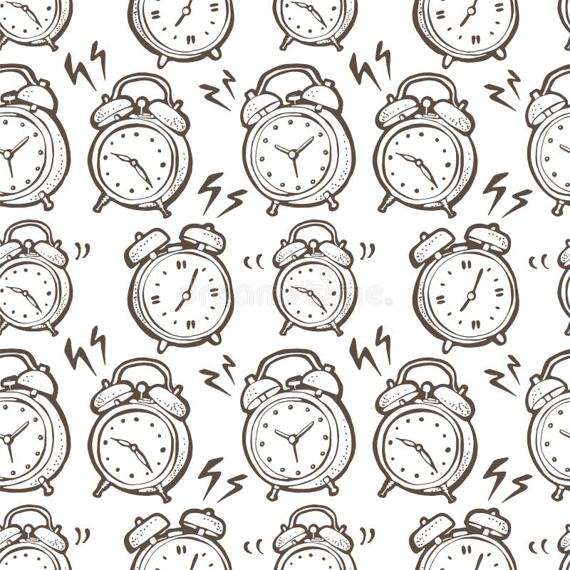 Ringing Alarm Clock Drawing Stock Vector - Illustration of reminder ...
