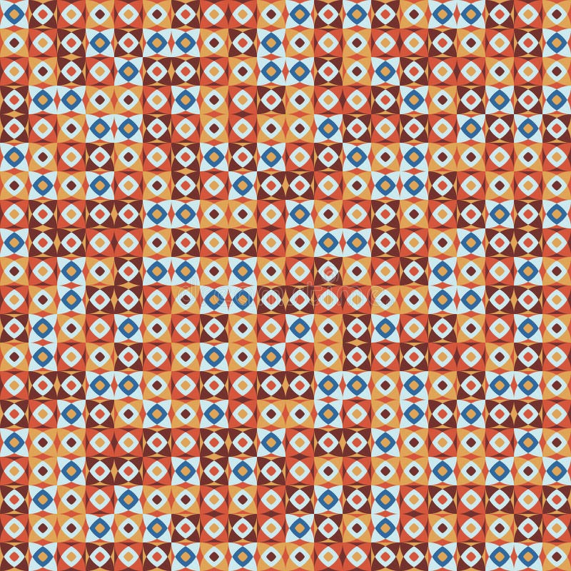 Seamless Vector Pattern. Hand Drawn Square Geometric Mosaic Grid ...