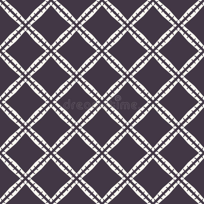 Seamless Vector Pattern. Hand Drawn Square Lattice Grid . Repeating Geo ...