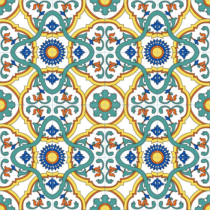 Seamless Vector Pattern with Hand Drawn Traditional Motifs of Southern ...