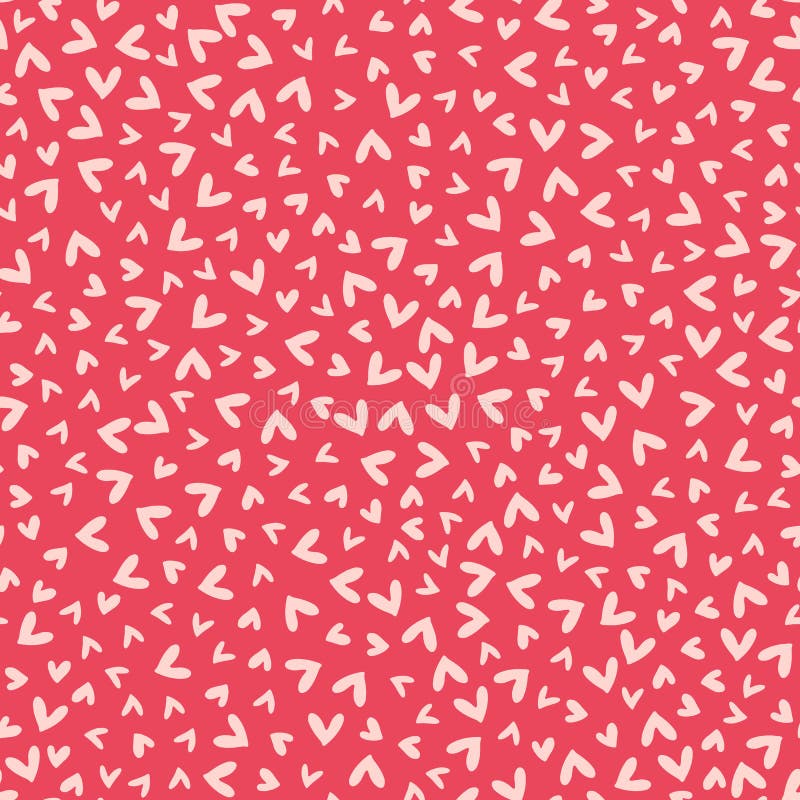 Seamless Vector Pattern with Hearts on Red Background. Vector Repeating ...