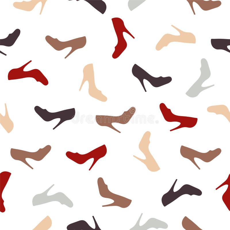 Seamless Vector Pattern - High Heels Shoes Stock Vector - Illustration ...