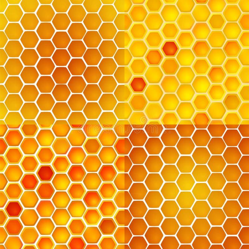 Seamless Vector Pattern with Honey Cells, Combs Stock Vector ...