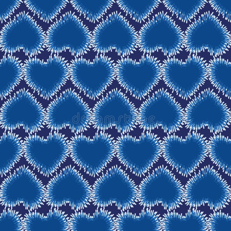 Seamless Vector Pattern with Indigo Blue Hearts Stock Vector ...