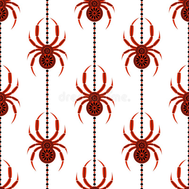 Seamless Vector Pattern with Insects, Symmetrical Background with ...