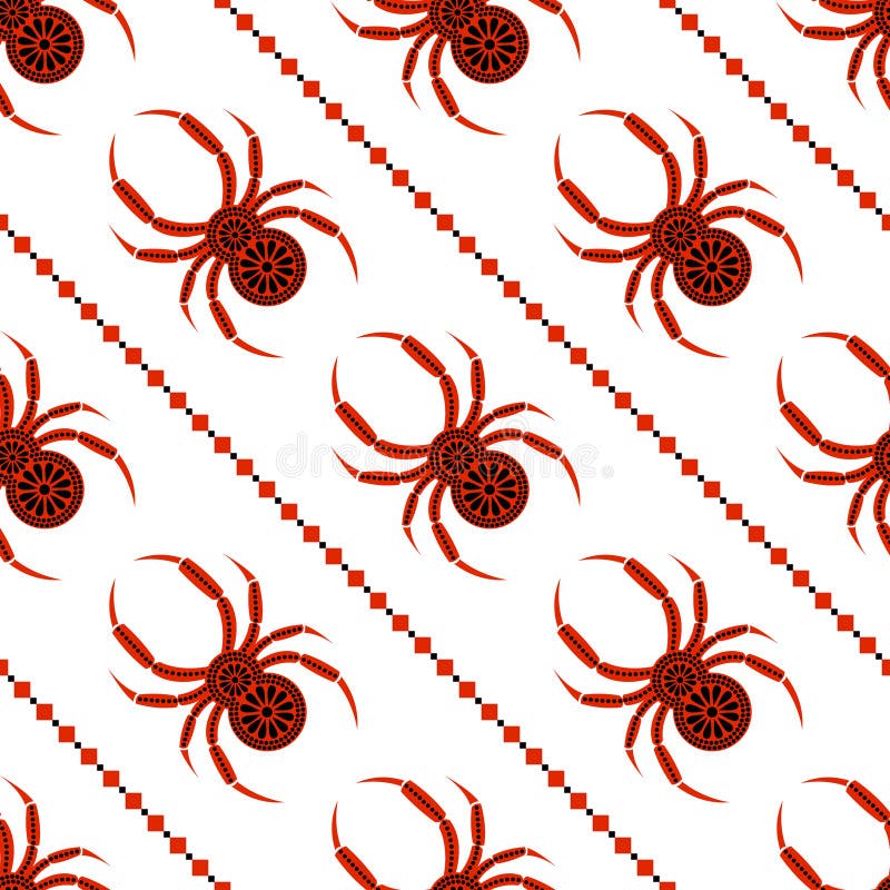 Seamless Vector Pattern with Insects, Symmetrical Background with ...