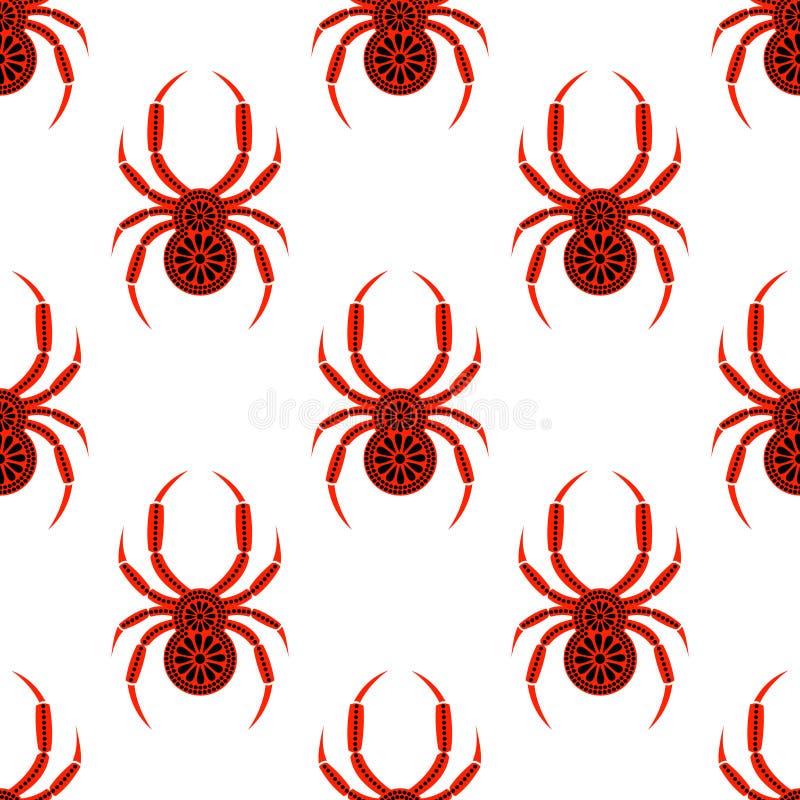 Seamless Vector Pattern with Insects, Symmetrical Background with ...