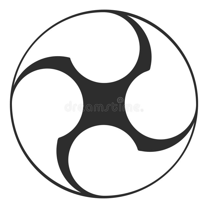 Seamless Pattern With Japanese Symbol Tomoe Stock Vector Illustration