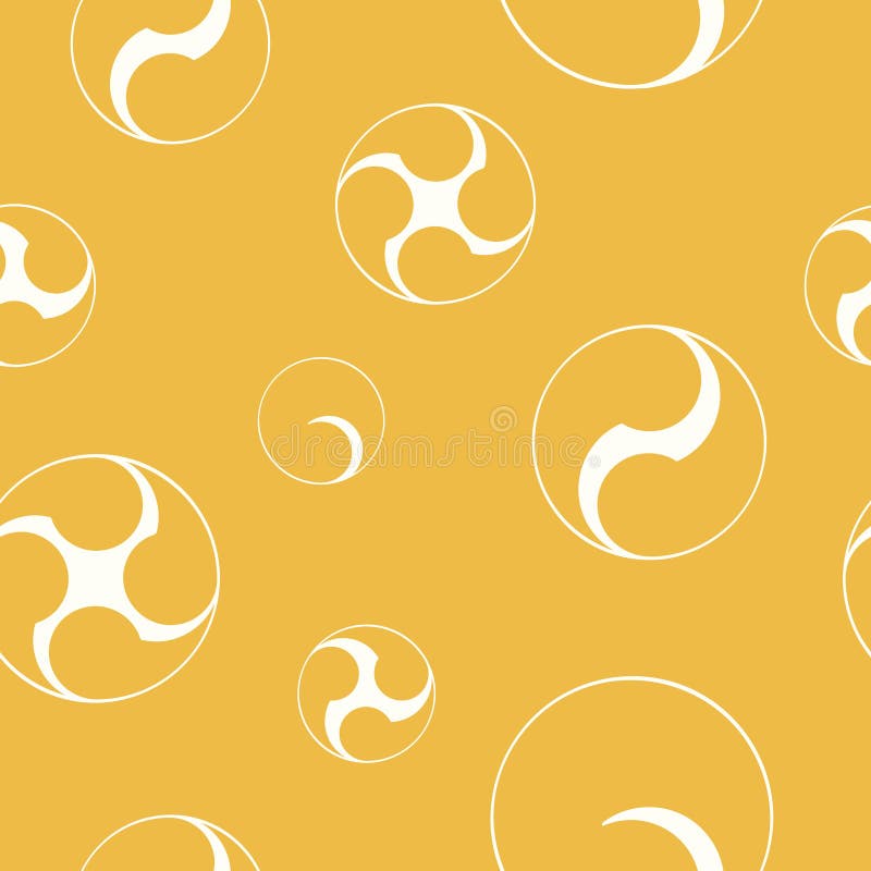 Seamless Pattern with Japanese Symbol Tomoe Stock Vector - Illustration ...