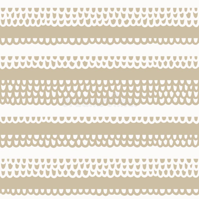 Seamless Vector Pattern with Lace Like Loops in Beige and White Rows ...