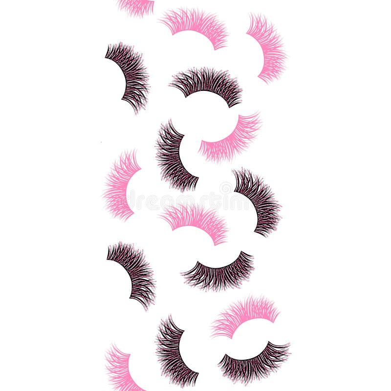 Seamless Vector Pattern with Lashes and Glitter Effect Stock Vector ...