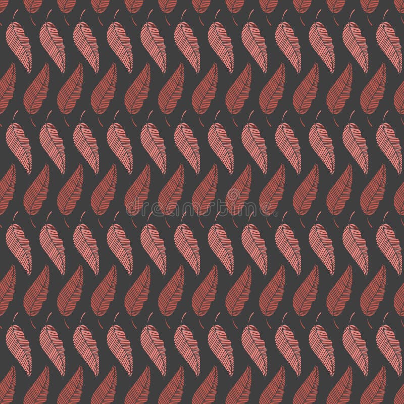 Seamless Vector Pattern with Leaf Shapes in Set Stripe Layout Stock ...