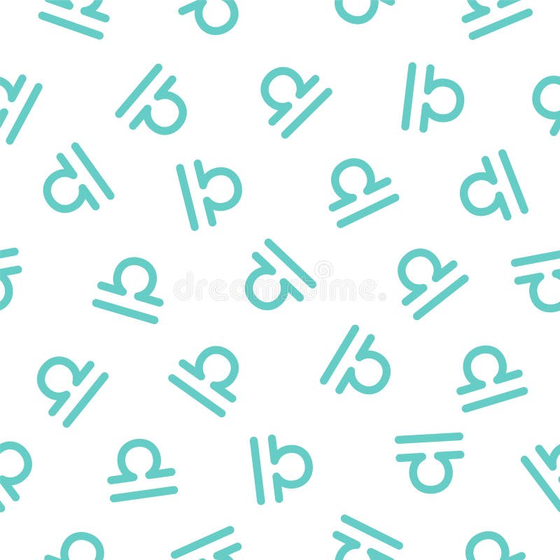 Seamless Pattern - Libra Sign Stock Vector - Illustration of sign ...
