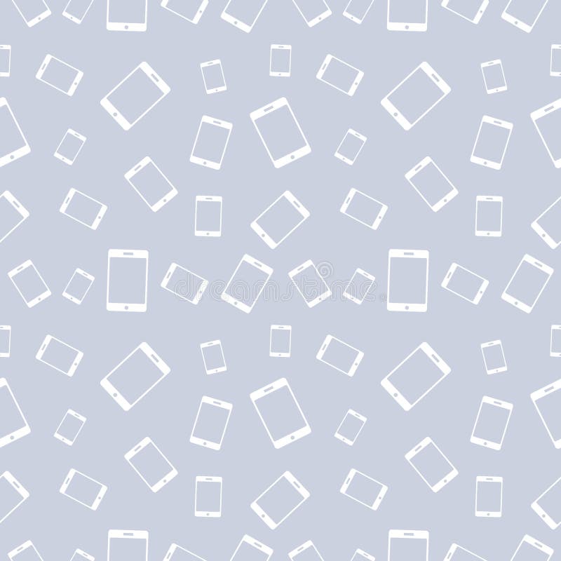 Pattern of Smartphones. Front and Back View Illustrations. Vector ...