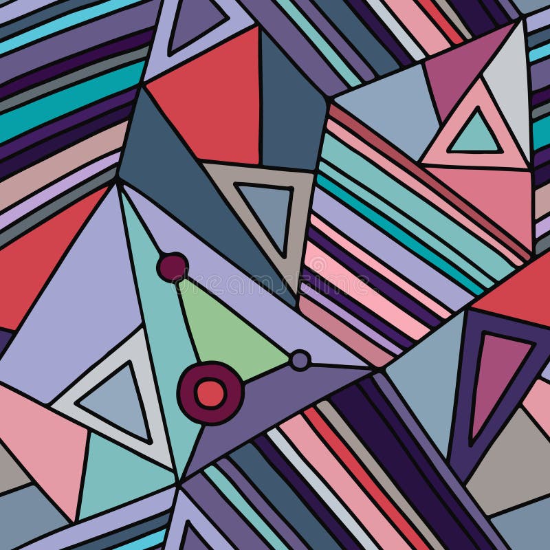 Seamless Vector Pattern, Lined Asymmetric Geometric Background with ...