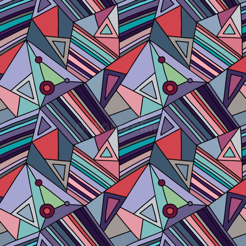Seamless Vector Pattern, Lined Asymmetric Geometric Background with ...