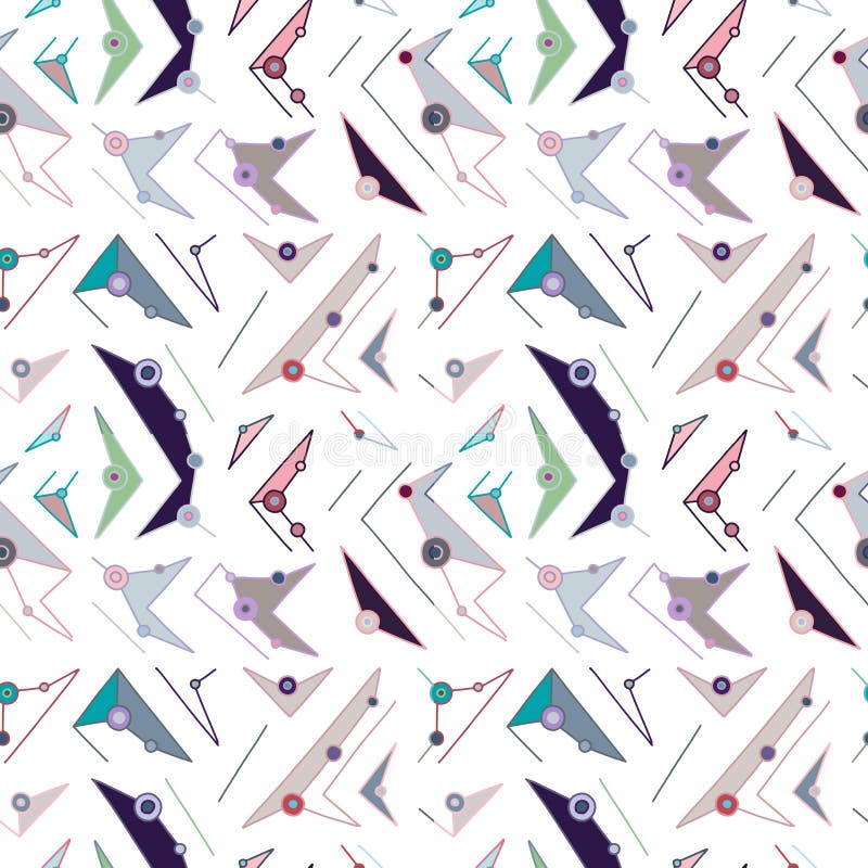 Seamless Vector Pattern, Lined Blue Asymmetric Geometric Background ...