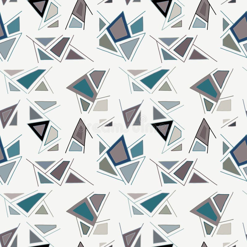 Seamless Vector Pattern, Lined Blue Pastel Asymmetric Geometric ...