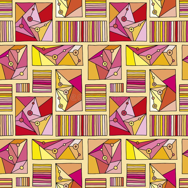 Seamless Vector Pattern, Lined Geometric Background with Rhombus ...