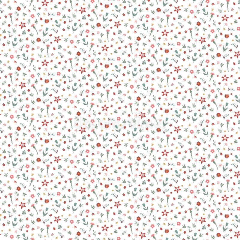 Seamless Vector Pattern with Little Flowers Stock Vector - Illustration ...