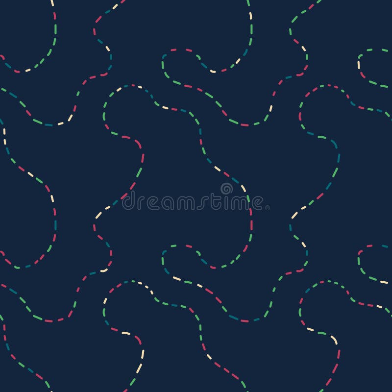 Seamless Vector Pattern with Long Dashed Lines on Dark Navy Blue ...