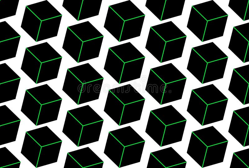 Vector Cubes, Optical Illusion, Seamless Mosaic, Punchy Forms and ...