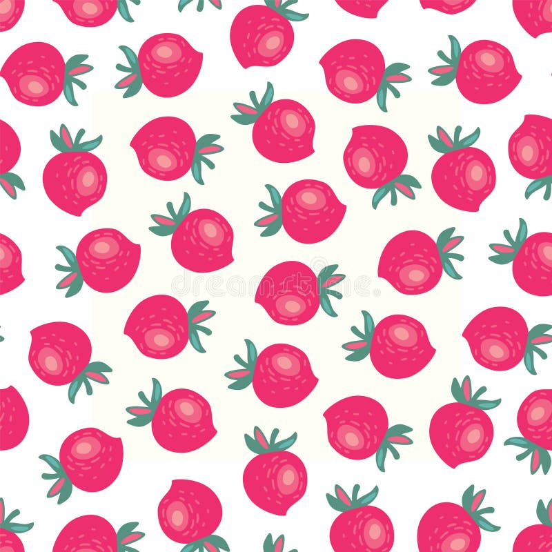 Seamless Vector Pattern Made of Bright Pink Abstract Fruits Stock ...
