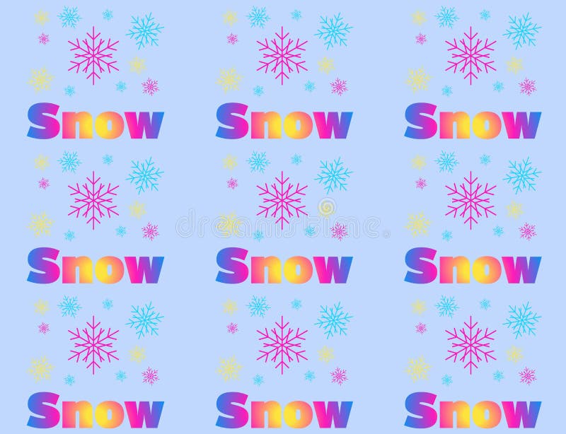 Seamless Vector Pattern Made of Word Snow and Snowflakes Stock Vector ...