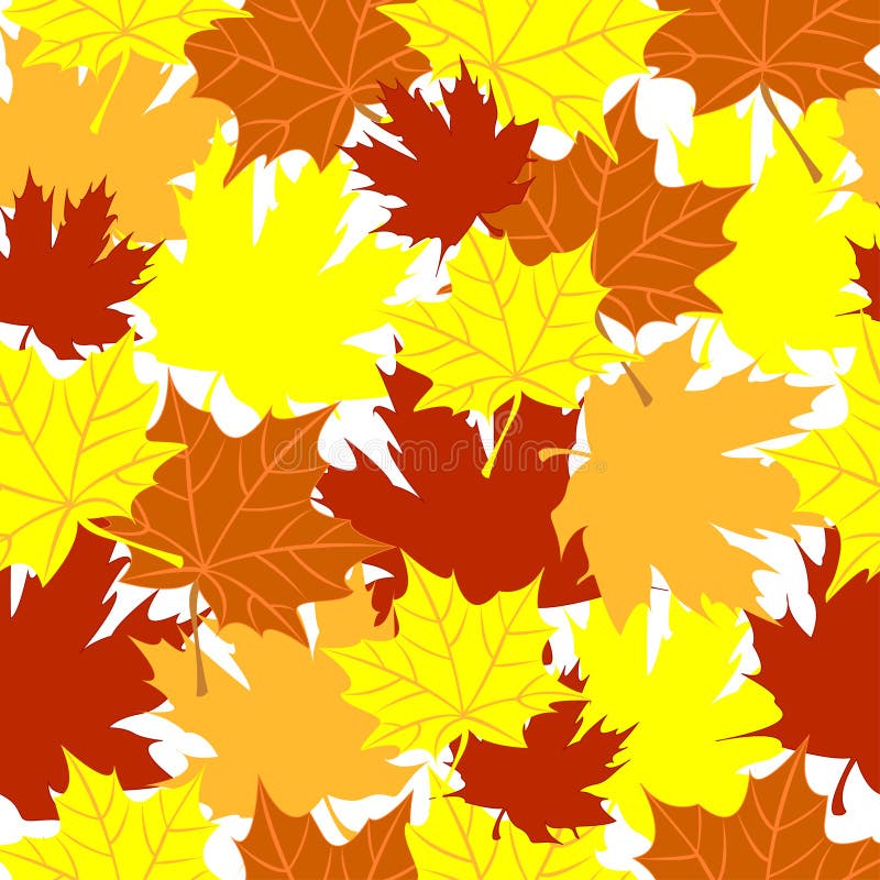 Seamless Vector Pattern of Maple Leaves. Autumn Colors Stock Vector ...