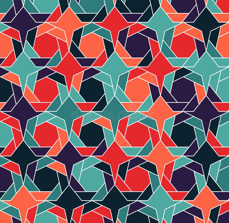 Seamless Vector Pattern, Modern Colors, Geometric Shapes. Stock Vector ...