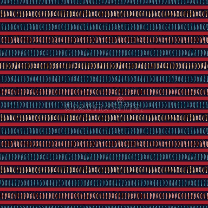 Seamless Vector Pattern. Modern Hand Drawn Broken Horizontal Stripes ...