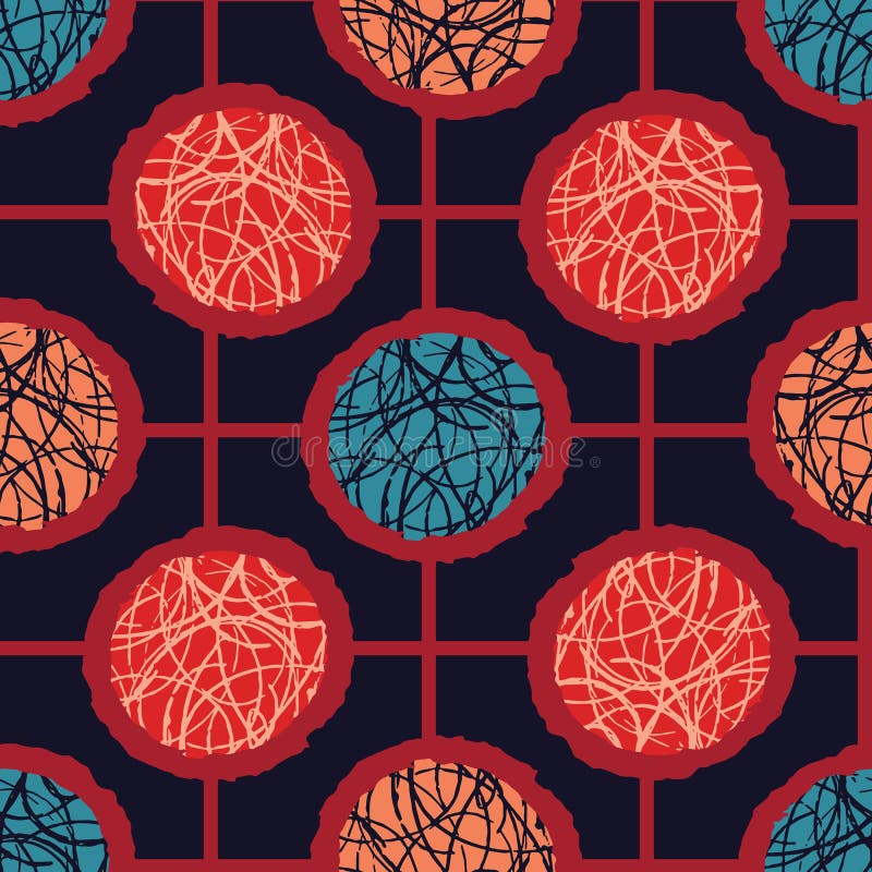 Seamless Vector Pattern. Modern Stylish Hand Drawn Dot Grid Stripes ...