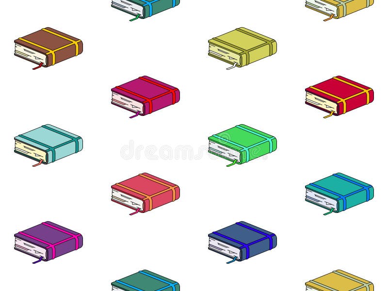 Seamless Pattern with Books of Different Colors. Stock Vector ...