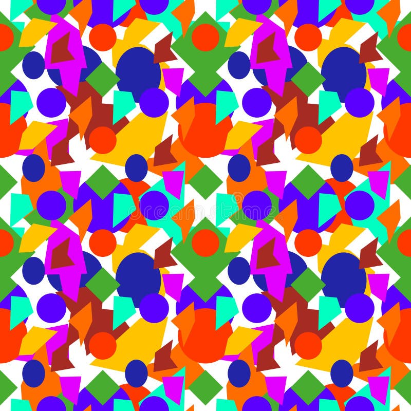Seamless Vector Pattern with Multicolored Shapes. Stock Vector ...