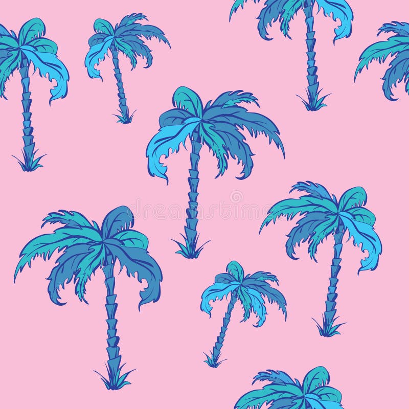 Neon Pink Retro Palm Tree Stock Illustrations – 967 Neon Pink Retro ...