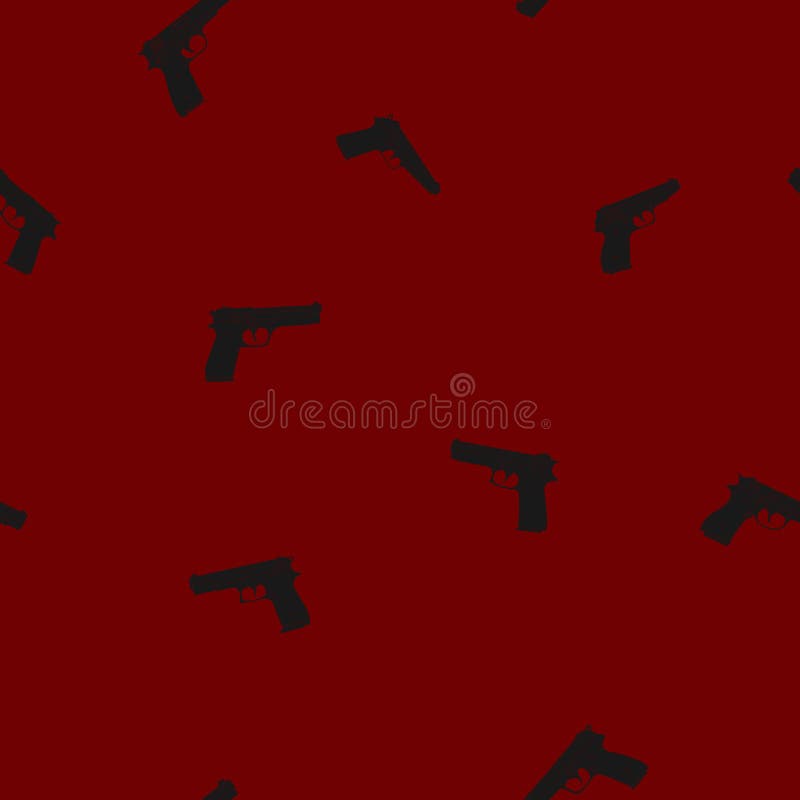 Seamless Vector Pattern with Pistols Stock Vector - Illustration of ...