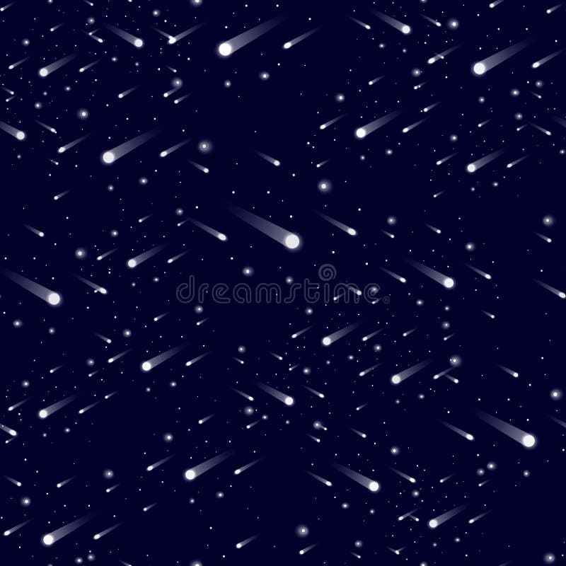 Seamless Vector Pattern with Realistic Falling Meteorites. Falling ...