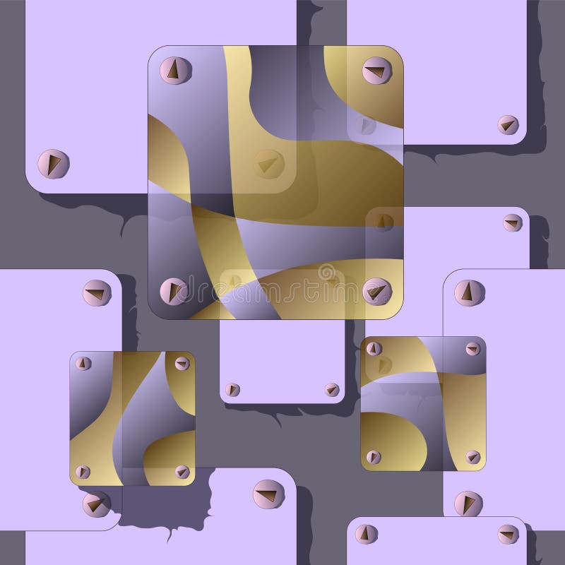 Seamless Vector Pattern. Rectangular Rounded Shapes Form the Rhythm of ...