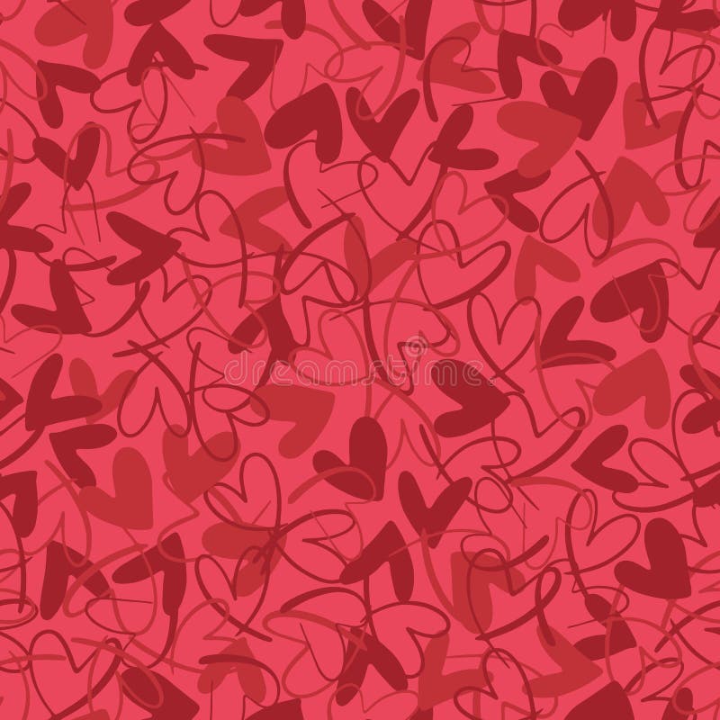 Seamless Vector Pattern with Red Hearts. Vector Repeating Texture with ...