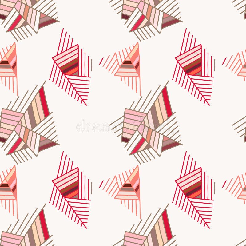 Seamless Vector Pattern. Red and White Geometrical Hand Drawn ...