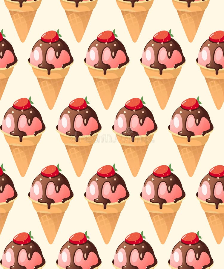Seamless Vector Pattern with Repeat Ice-creams Stock Vector ...