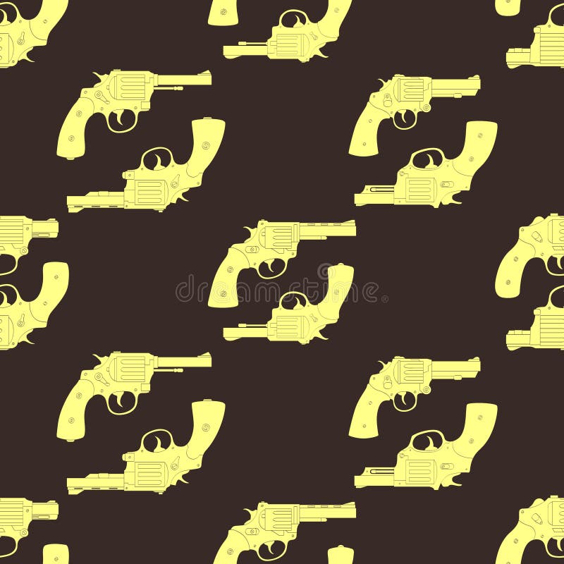 Seamless Vector Pattern with Revolvers Stock Vector - Illustration of ...