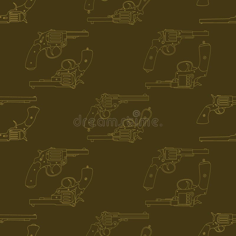 Seamless Vector Pattern with Revolvers Stock Vector - Illustration of ...
