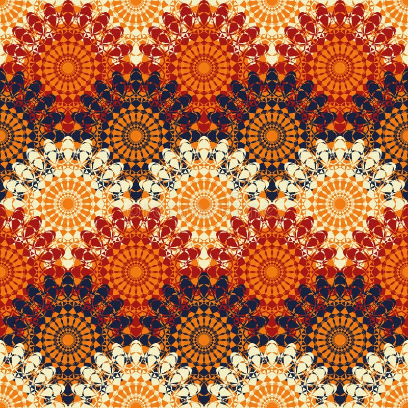 Vintage Abstract Seamless Wallpaper with Psychedelic Triangle Colorful ...