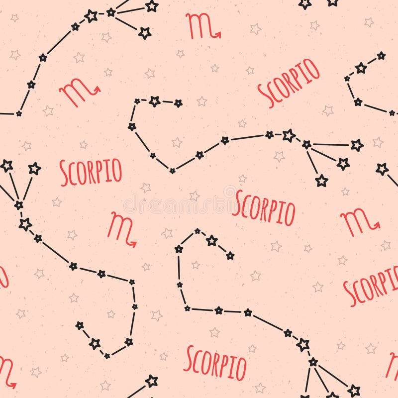 Seamless Vector Pattern Scorpio Zodiac Sign Stock Vector - Illustration ...