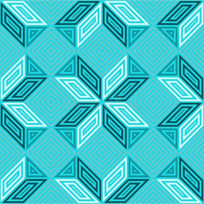 Seamless Vector Pattern, Shades of Turquoise Aquamarine, Square Mosaic ...
