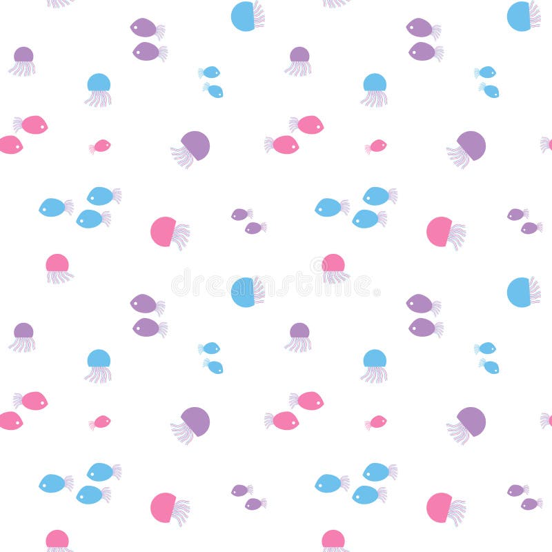 Seamless Vector Pattern from a Simple Unpacked Abstract Jellyfish and ...