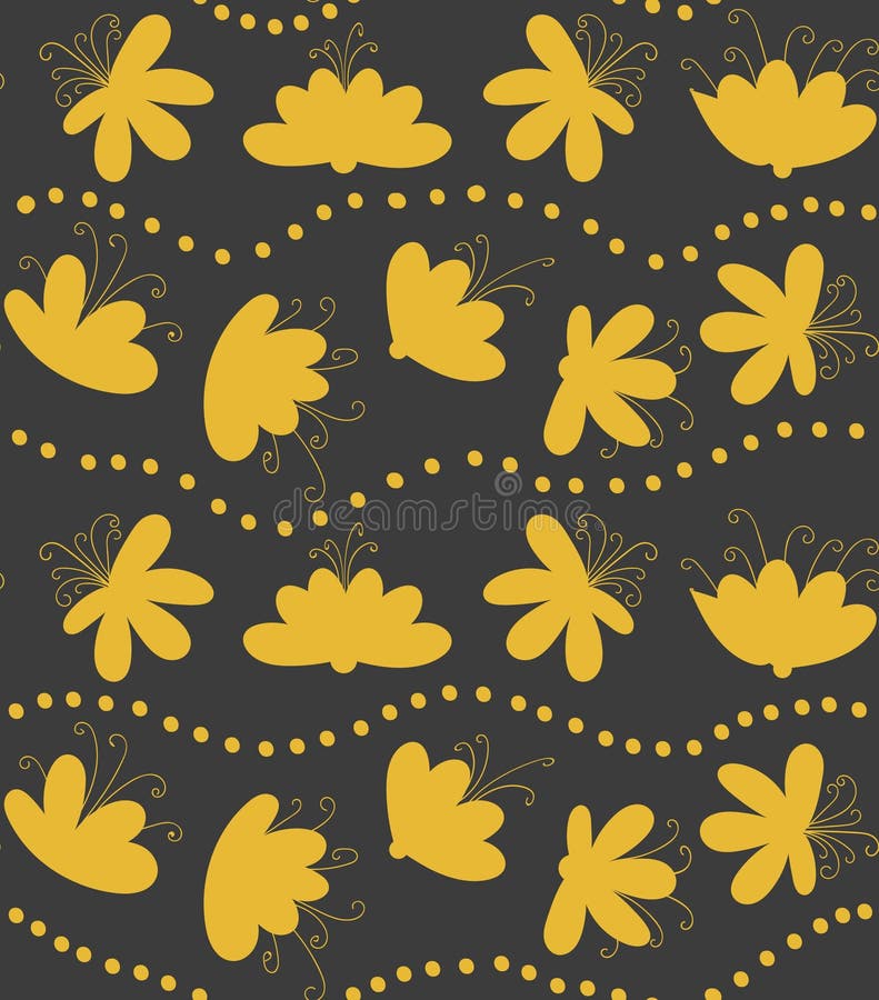 Wavy Stripes with Flowers Seamless Vector Pattern Stock Vector ...