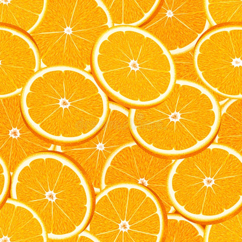 Seamless Vector Pattern of Sliced Juicy Ripe Oranges Stock Vector ...